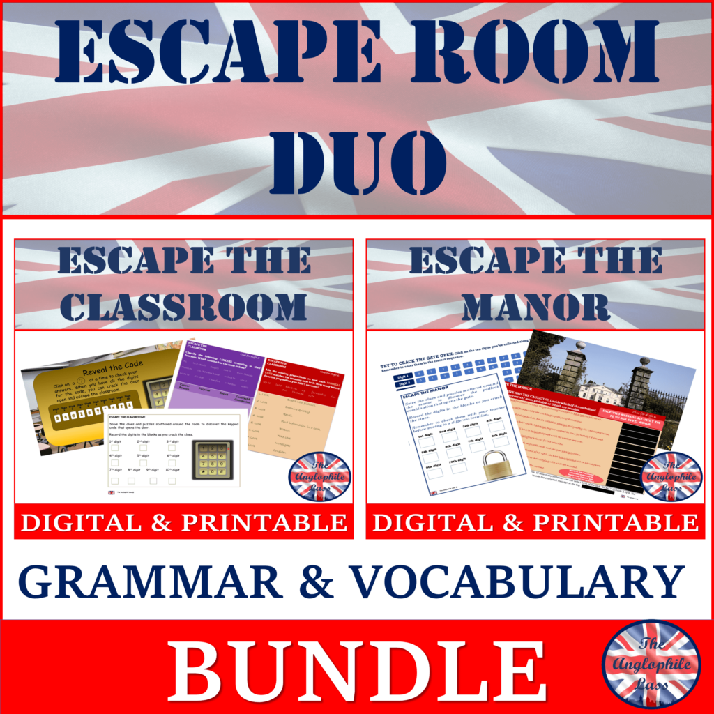 Vocabulary and Grammar Escape room ELA BUNDLE | Digital and Printable ...