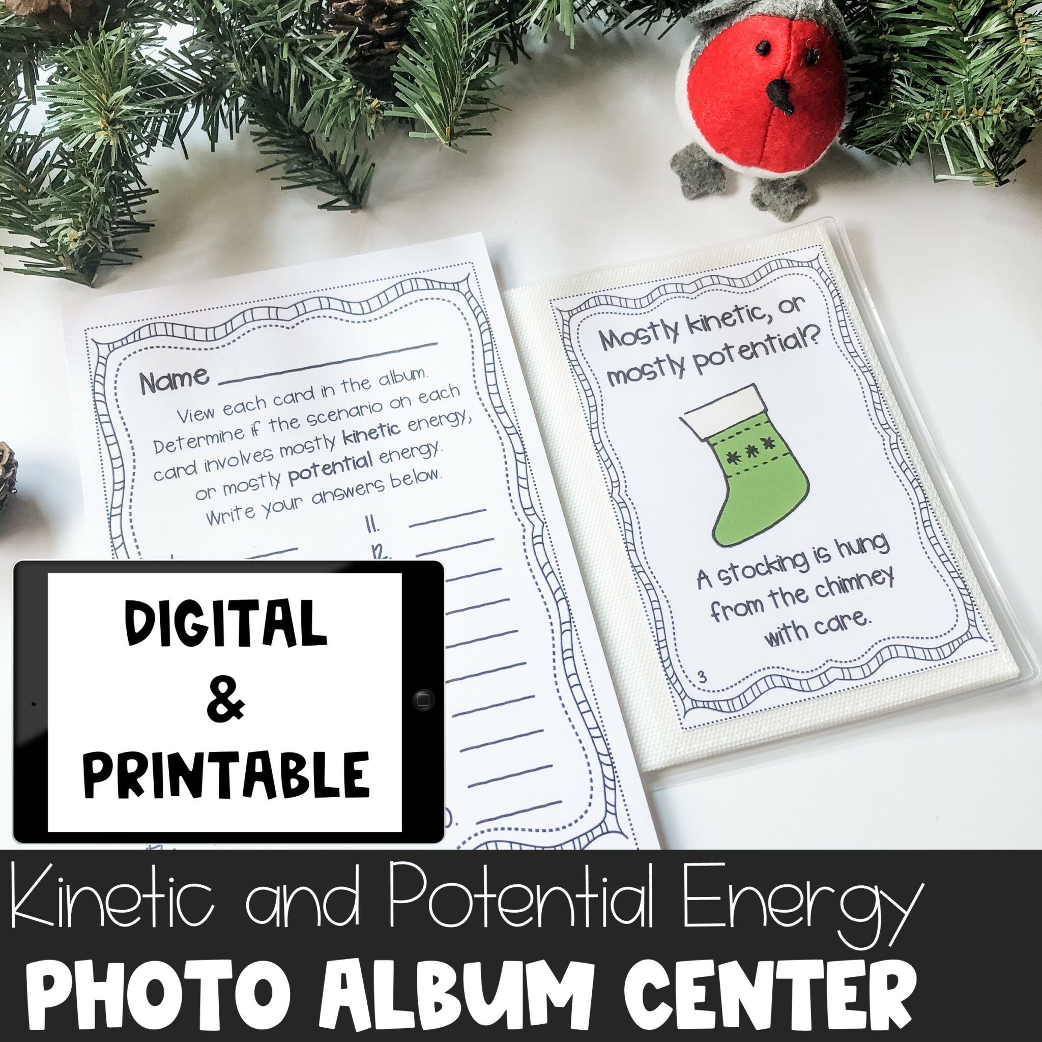 Potential and Kinetic Energy Christmas Science Activity - Digital ...
