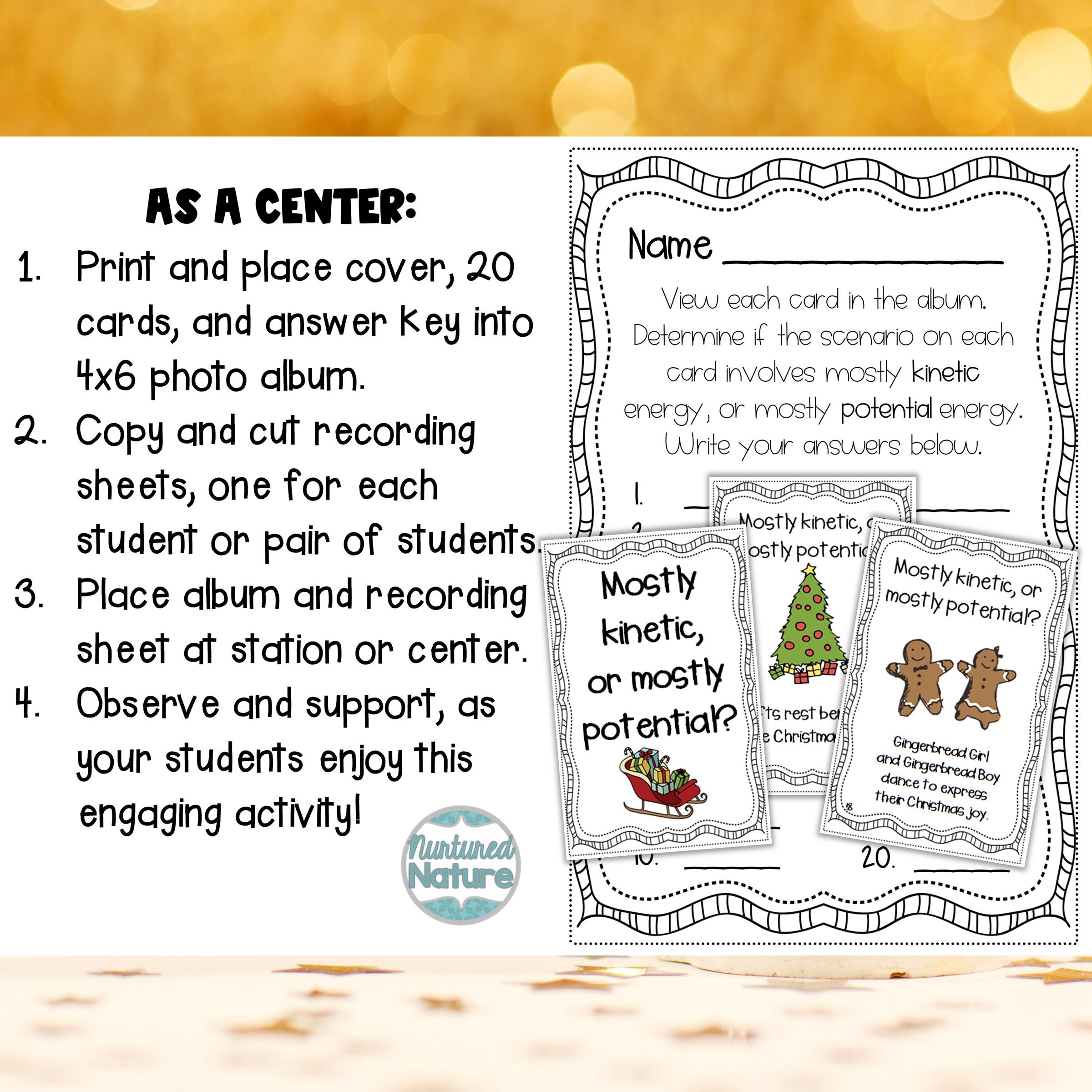 Potential and Kinetic Energy Christmas Science Activity - Digital ...