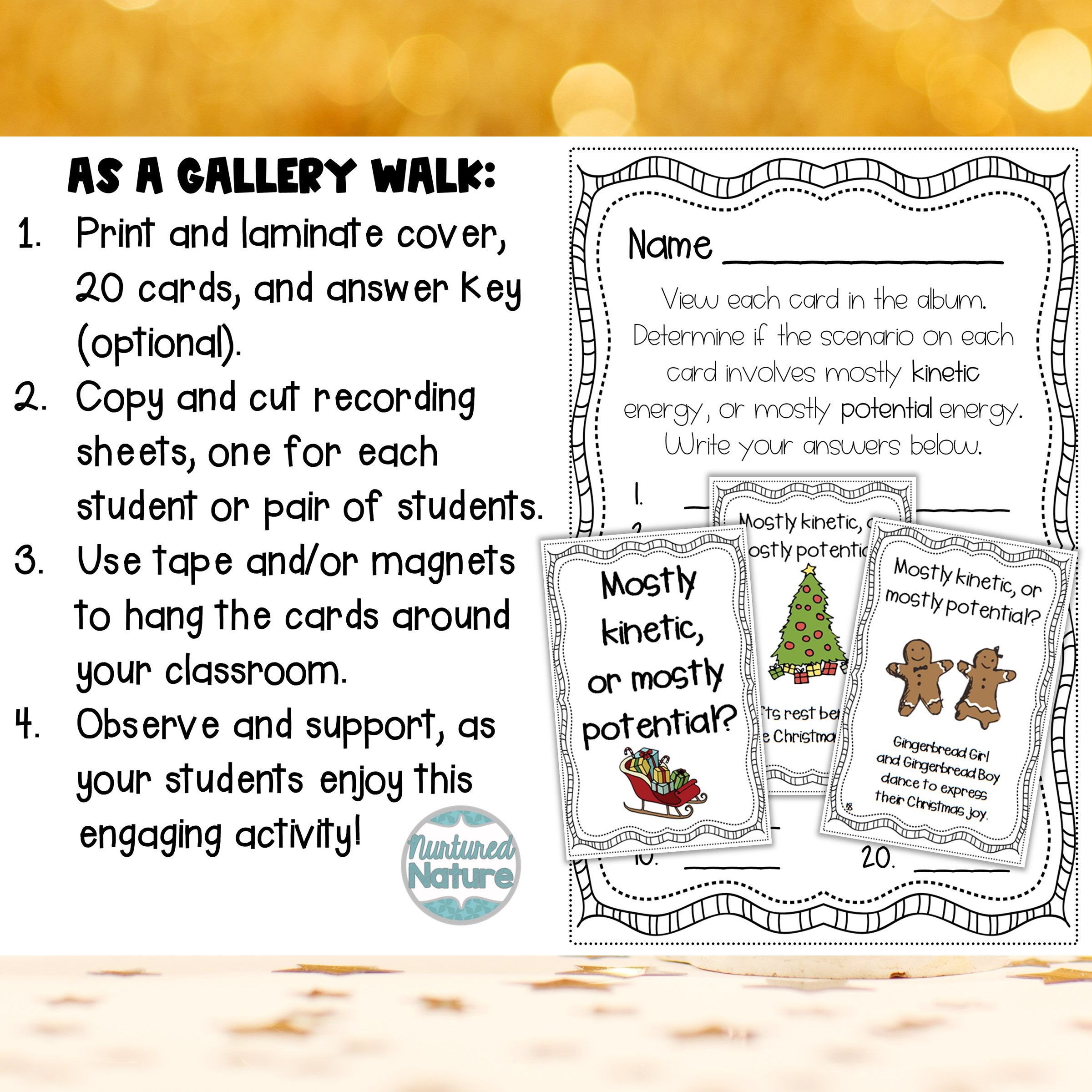Potential and Kinetic Energy Christmas Science Activity - Digital ...