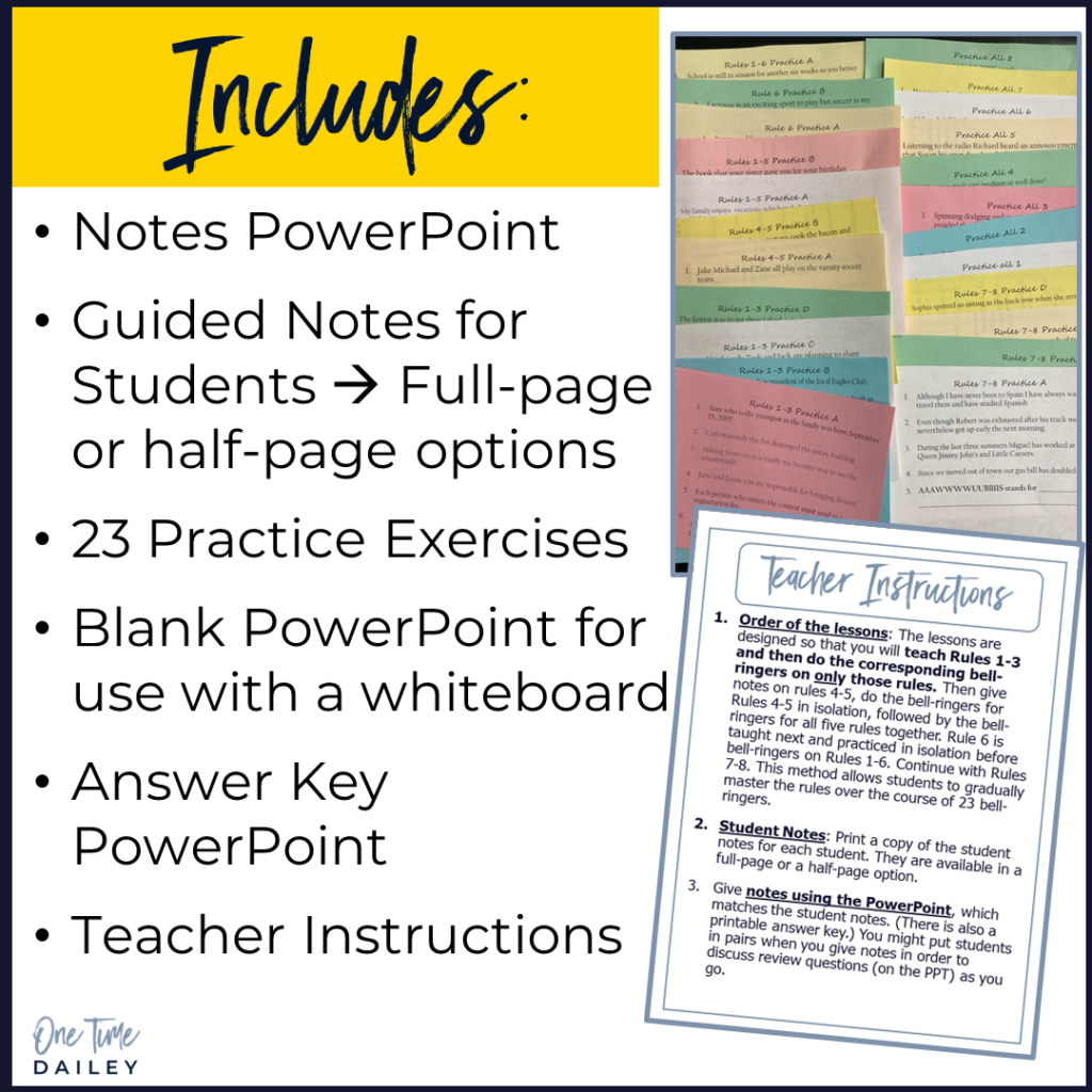 Punctuation - Comma Rules Practice Bell-Ringers for High School - Made ...