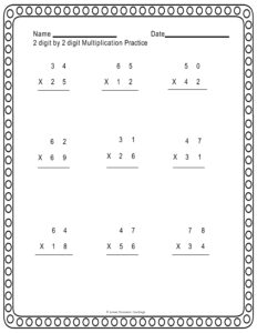Multiplication Worksheets 2 Digit By 2 Digit Bundle - Made By Teachers