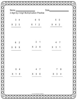 Multiplication Worksheets 2 Digit By 2 Digit Bundle | Made By Teachers