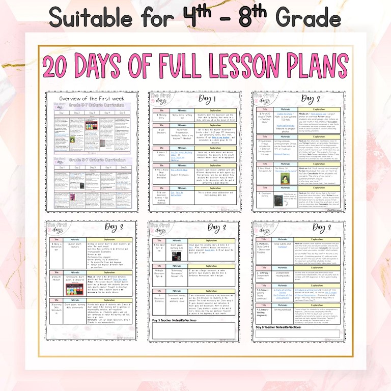 First 20 Days of School Math & Literacy Back to School PRINT & DIGITAL ...
