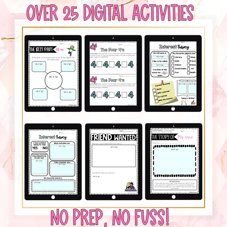 First 20 Days of School Math & Literacy Back to School PRINT & DIGITAL ...