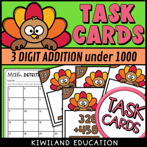 Thanksgiving Color by Number Code 2 Digit Addition with Regrouping Math ...