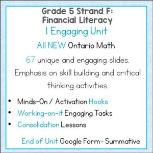 Grade 5 NEW Ontario Math Financial Literacy Digital Slides - Made By ...