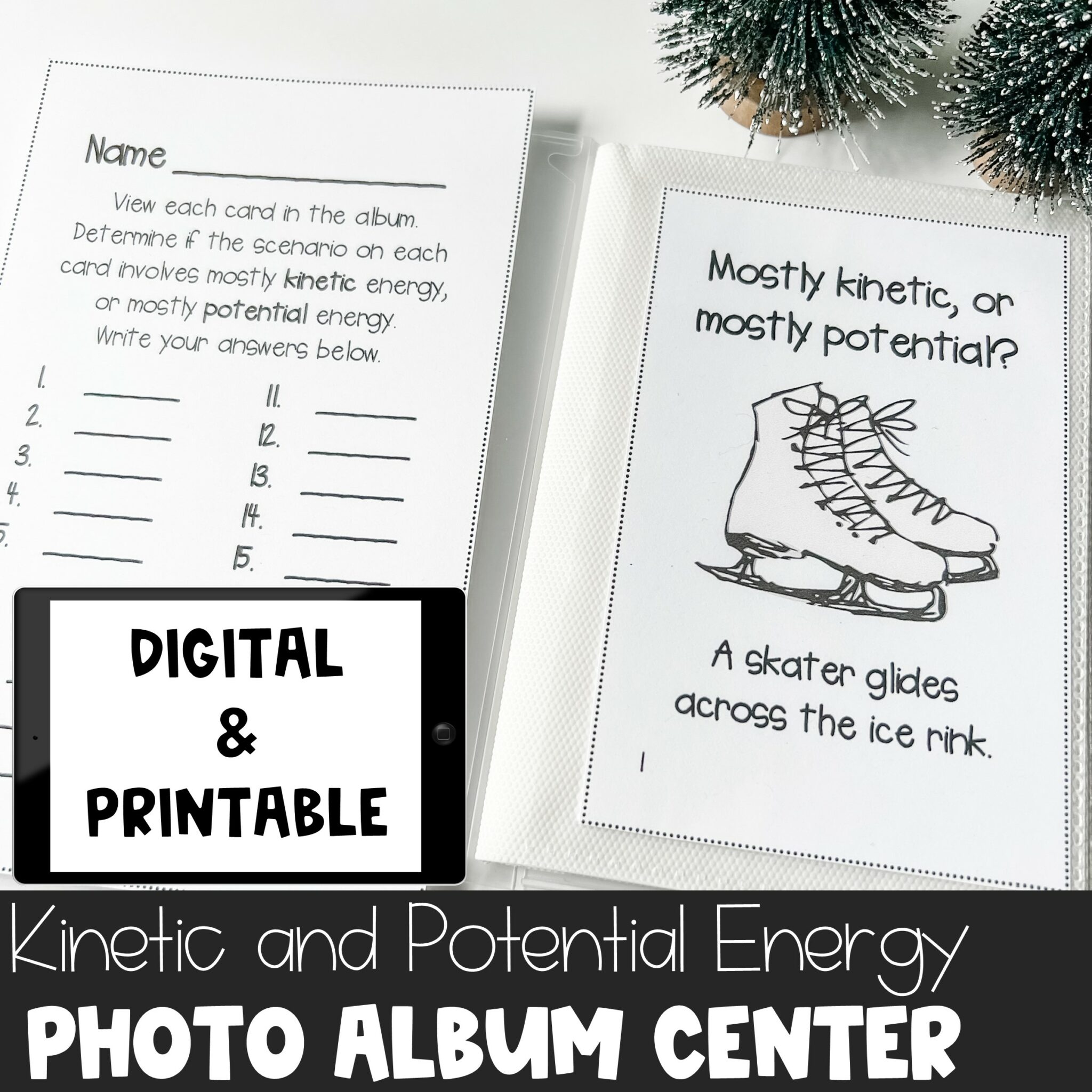 Potential and Kinetic Energy Winter Science Activity - Digital and ...