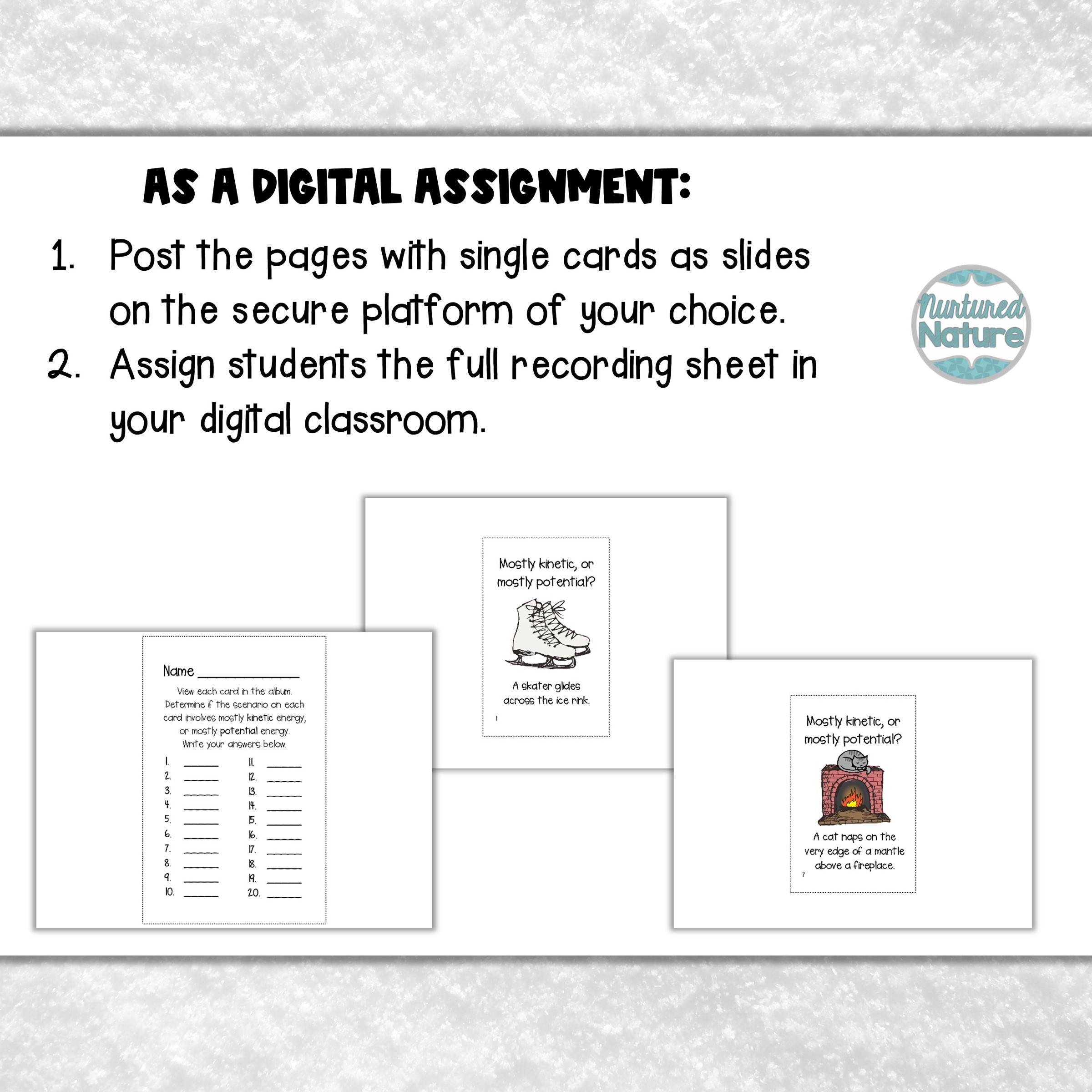 Potential and Kinetic Energy Winter Science Activity - Digital and ...