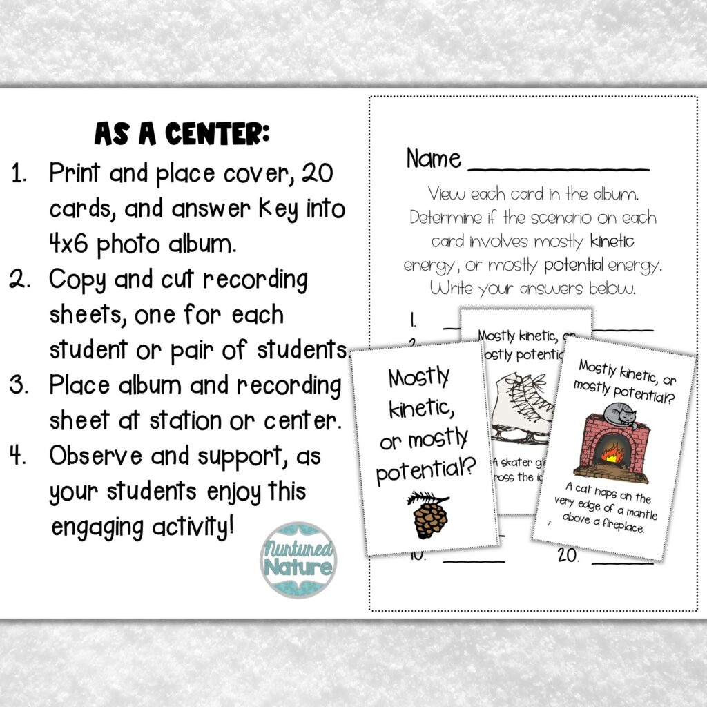 Potential and Kinetic Energy Winter Science Activity - Digital and ...