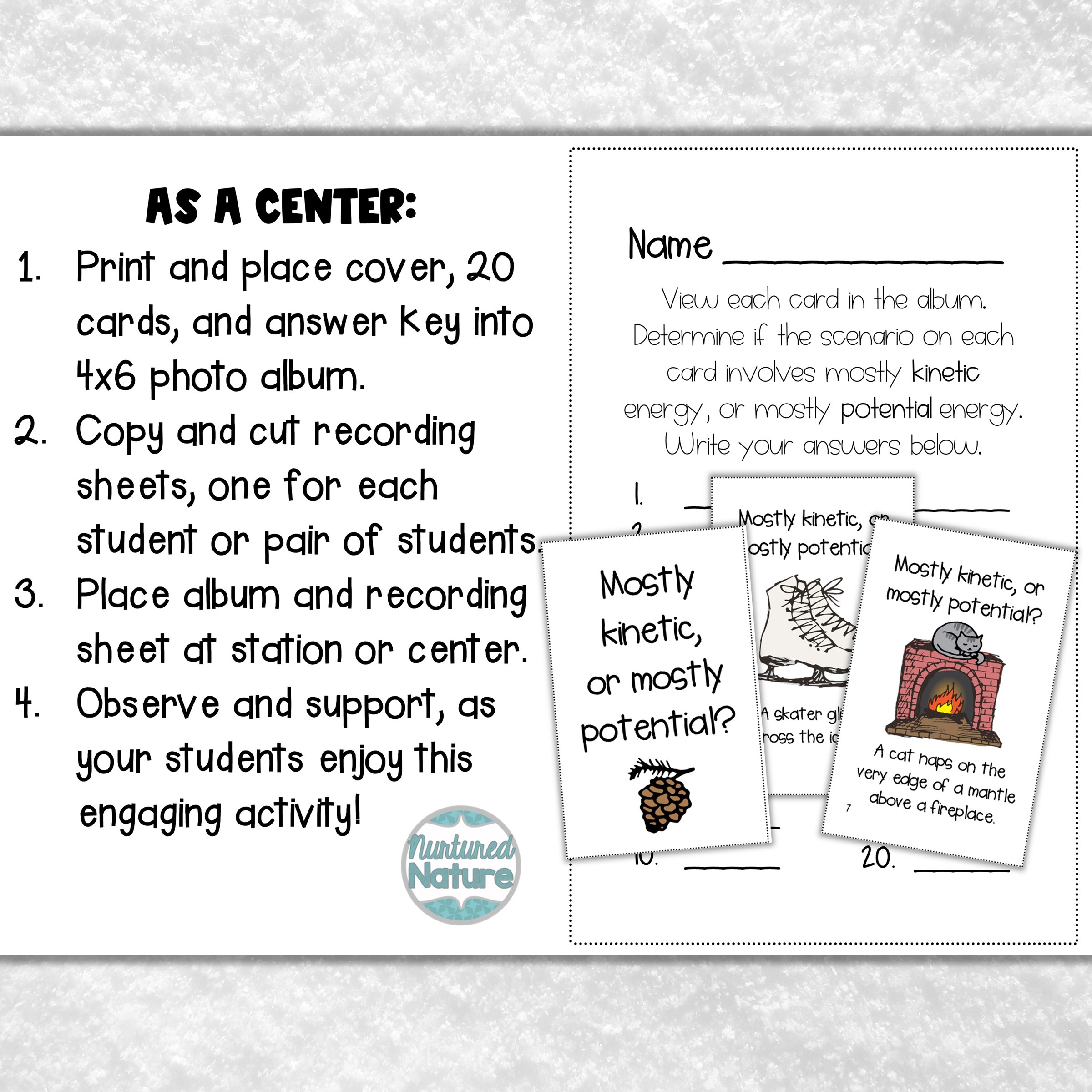 Potential and Kinetic Energy Winter Science Activity - Digital and ...