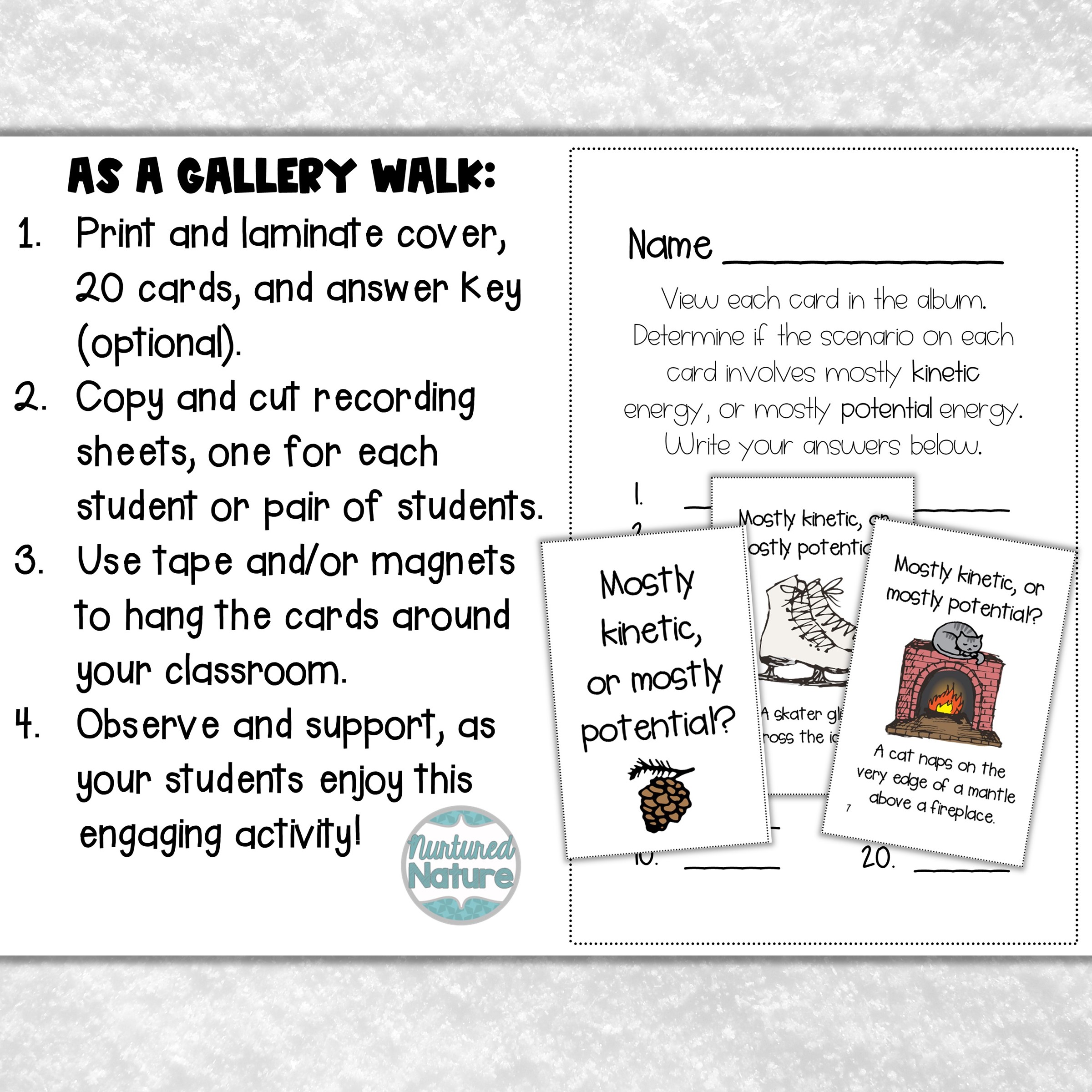 Potential and Kinetic Energy Winter Science Activity - Digital and ...