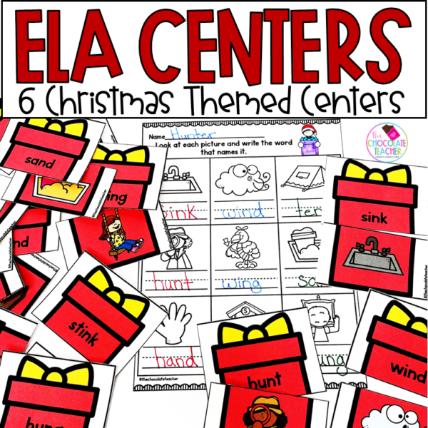 Christmas ELA Activities - December Centers - Phonics - Grammar - Made ...
