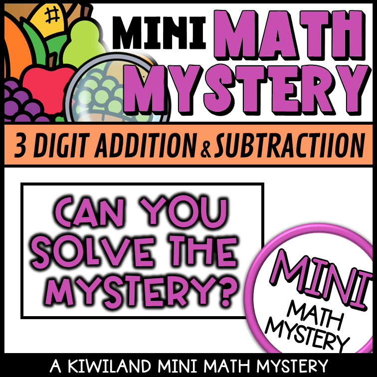 Thanksgiving Mini Math Mystery 3 Digit Addition and Subtraction with ...