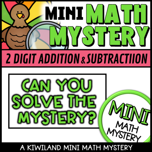 Thanksgiving Mini Math Mystery 2 Digit Addition and Subtraction with ...