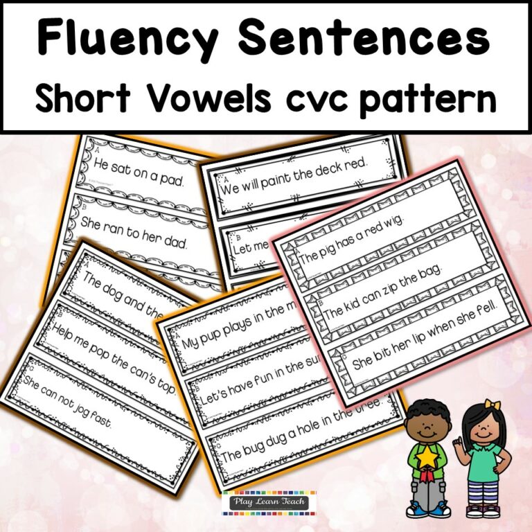 Reading Fluency Sentences CVC - Made By Teachers