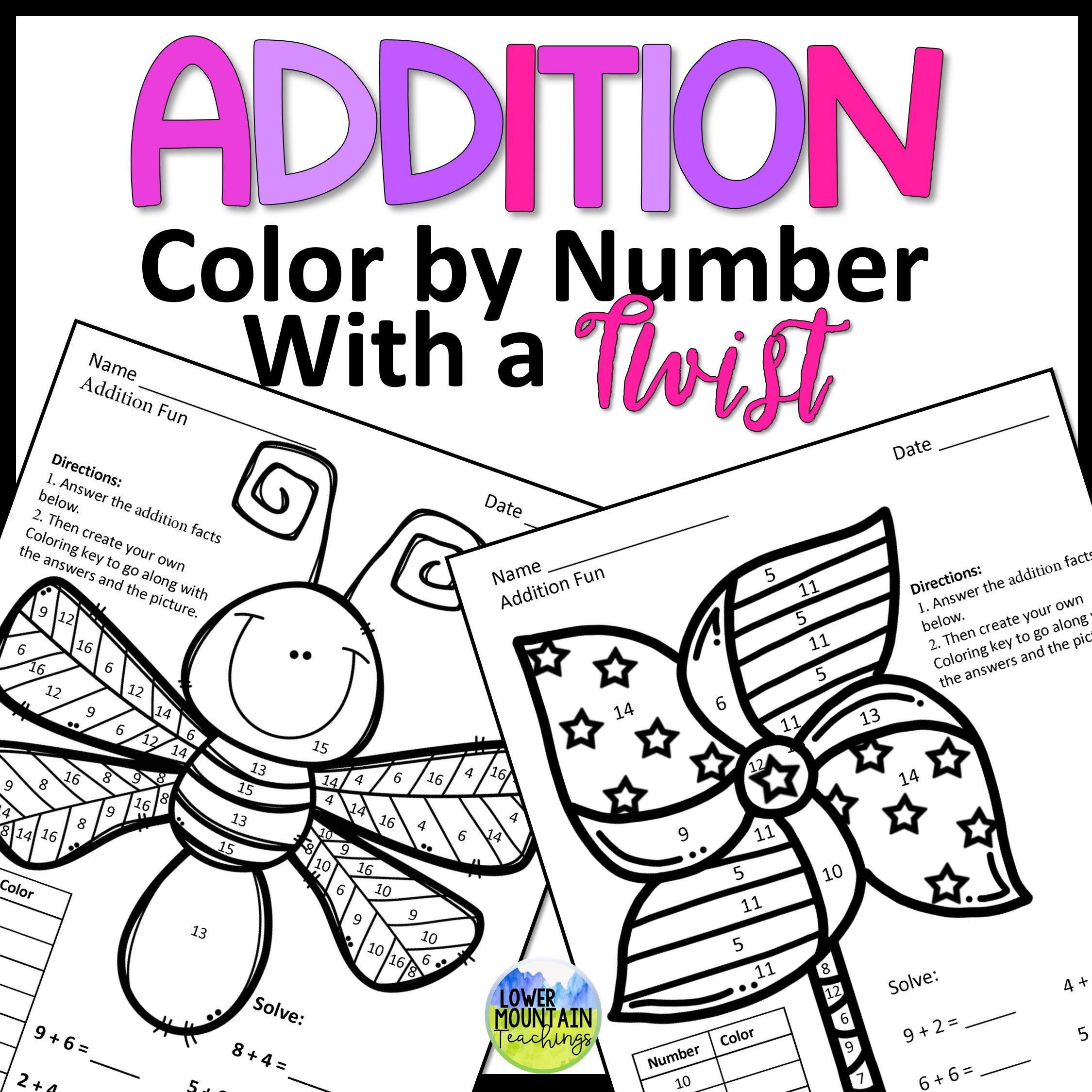 Addition Facts Color By Number with a Twist | Made By Teachers