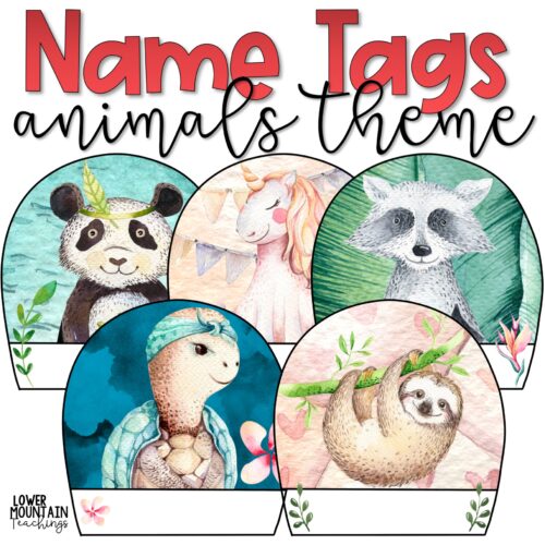 Name Tags or Labels Animal Theme | Made By Teachers