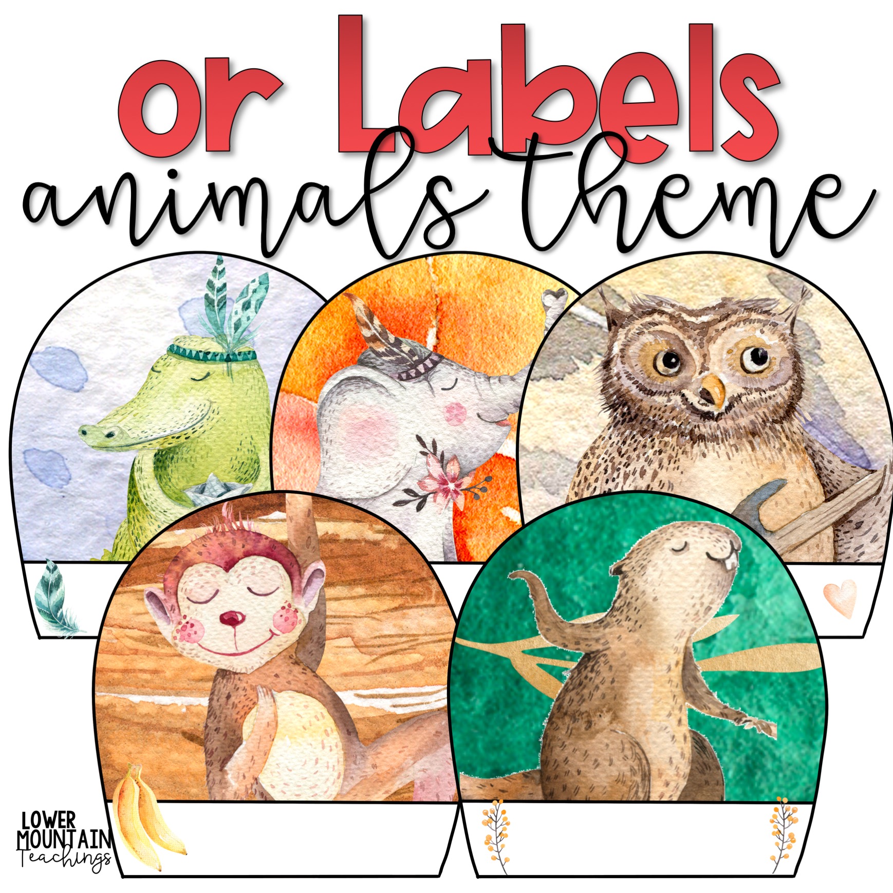 Name Tags or Labels Animal Theme | Made By Teachers