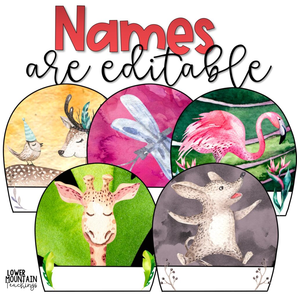 Name Tags or Labels Animal Theme | Made By Teachers