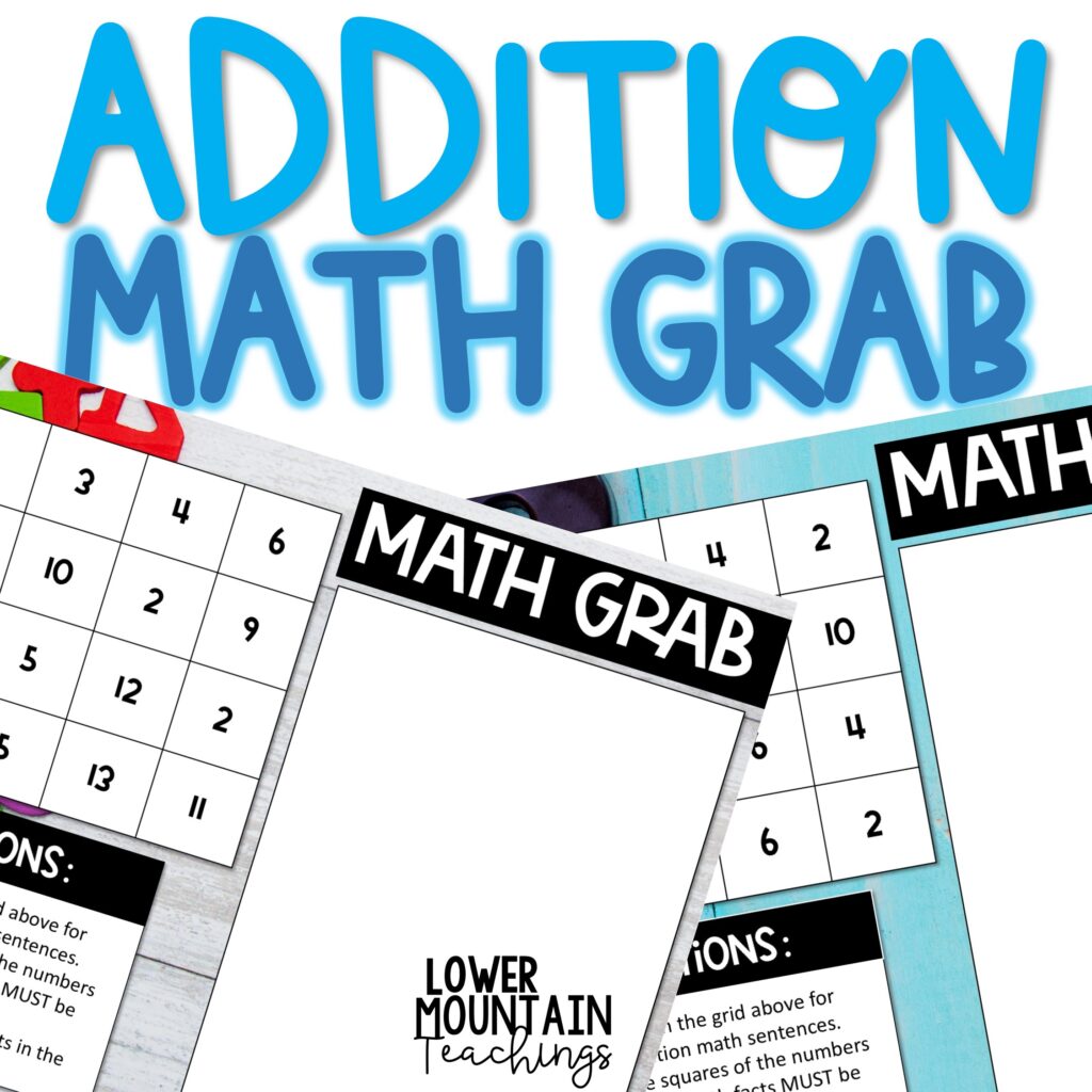 Addition Game Math Grab | Made By Teachers