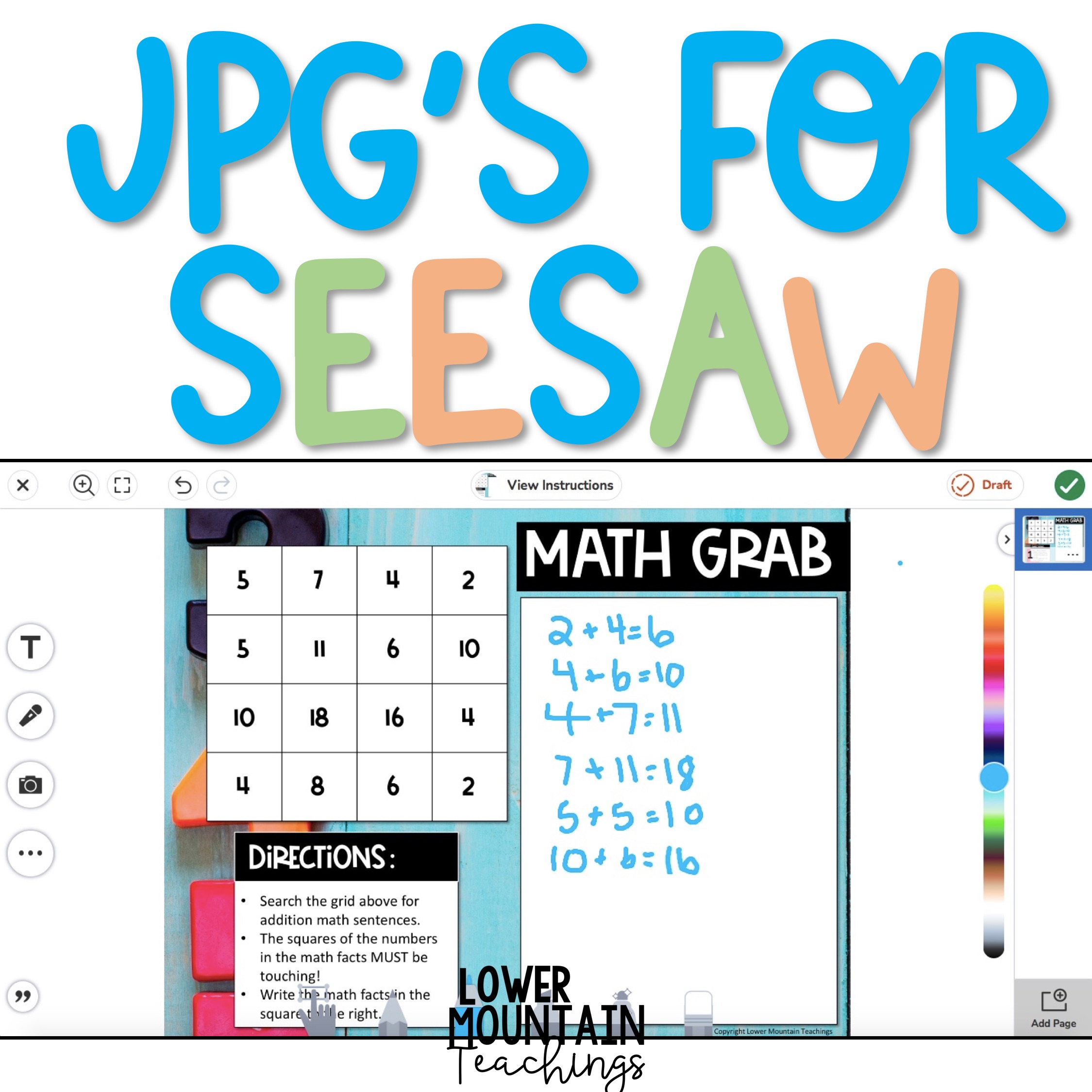 Addition Game Math Grab | Made By Teachers