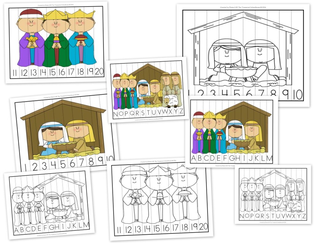 Nativity Strip Puzzles for Alphabet and Numbers | Made By Teachers