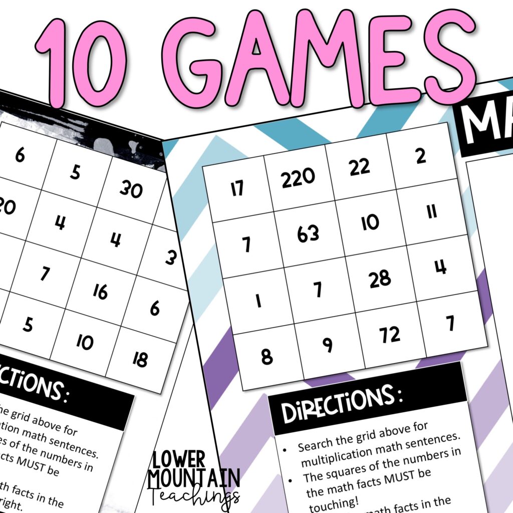 Multiplication Game Basic Facts Find the Facts Digital Options | Made ...