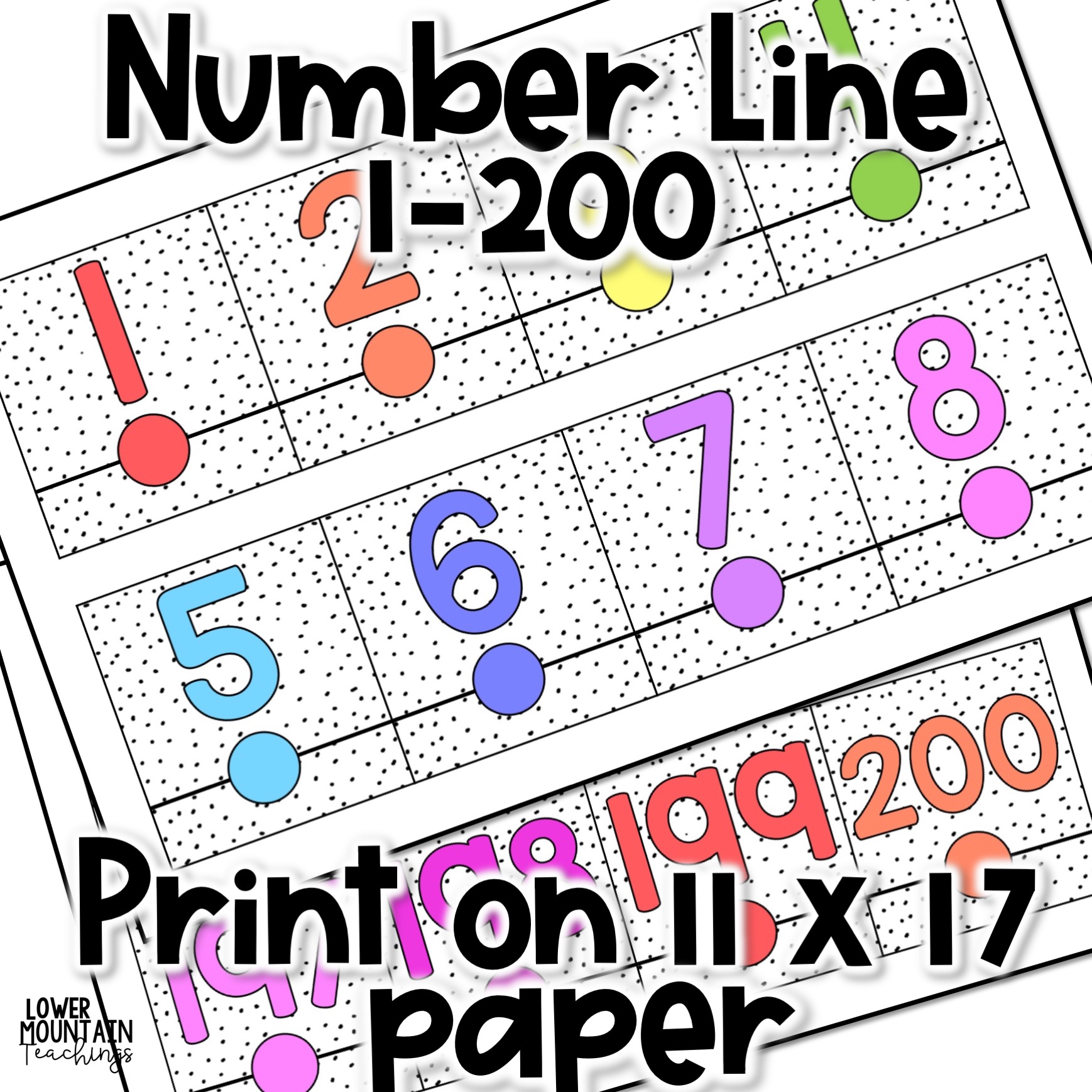 Back to School Number Line and Number Posters Rainbow Pastels | Made By ...