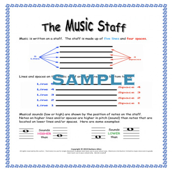 DIGITAL Music Theory Lesson 1 The Staff Google Classroom - Self Grading ...