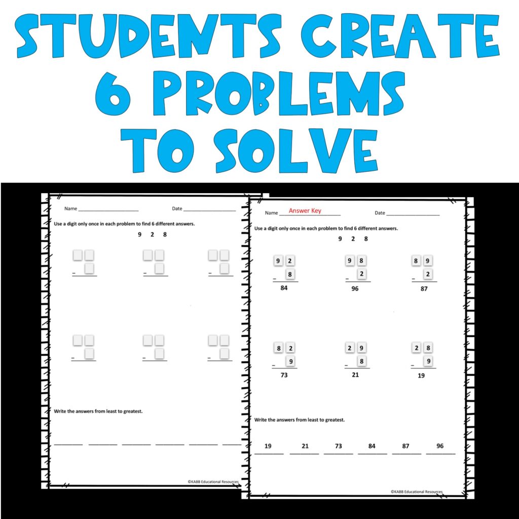 Subtraction Create a Problem | Made By Teachers