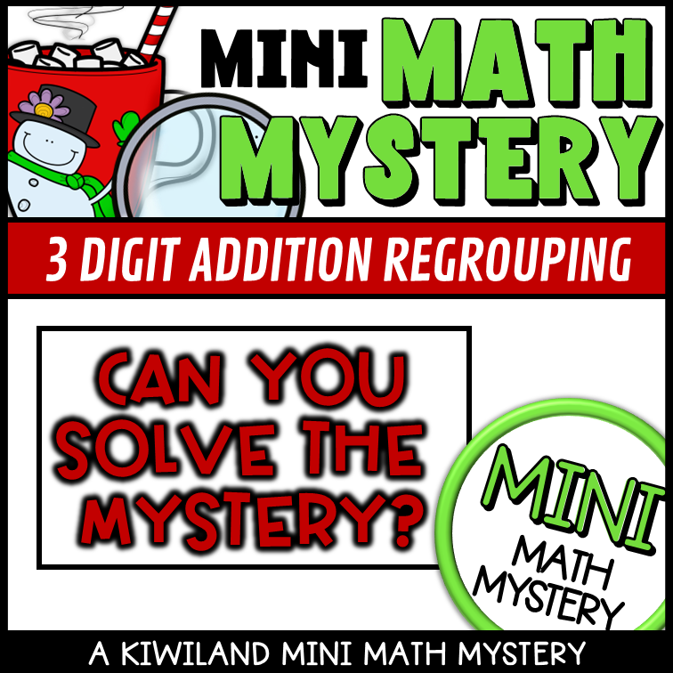 Christmas Mini Math Mystery Detective with 3 Digit Addition with ...