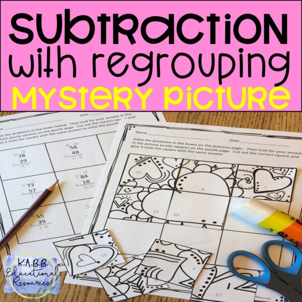 Subtraction with Regrouping Mystery Picture - Valentine Themed | Made ...