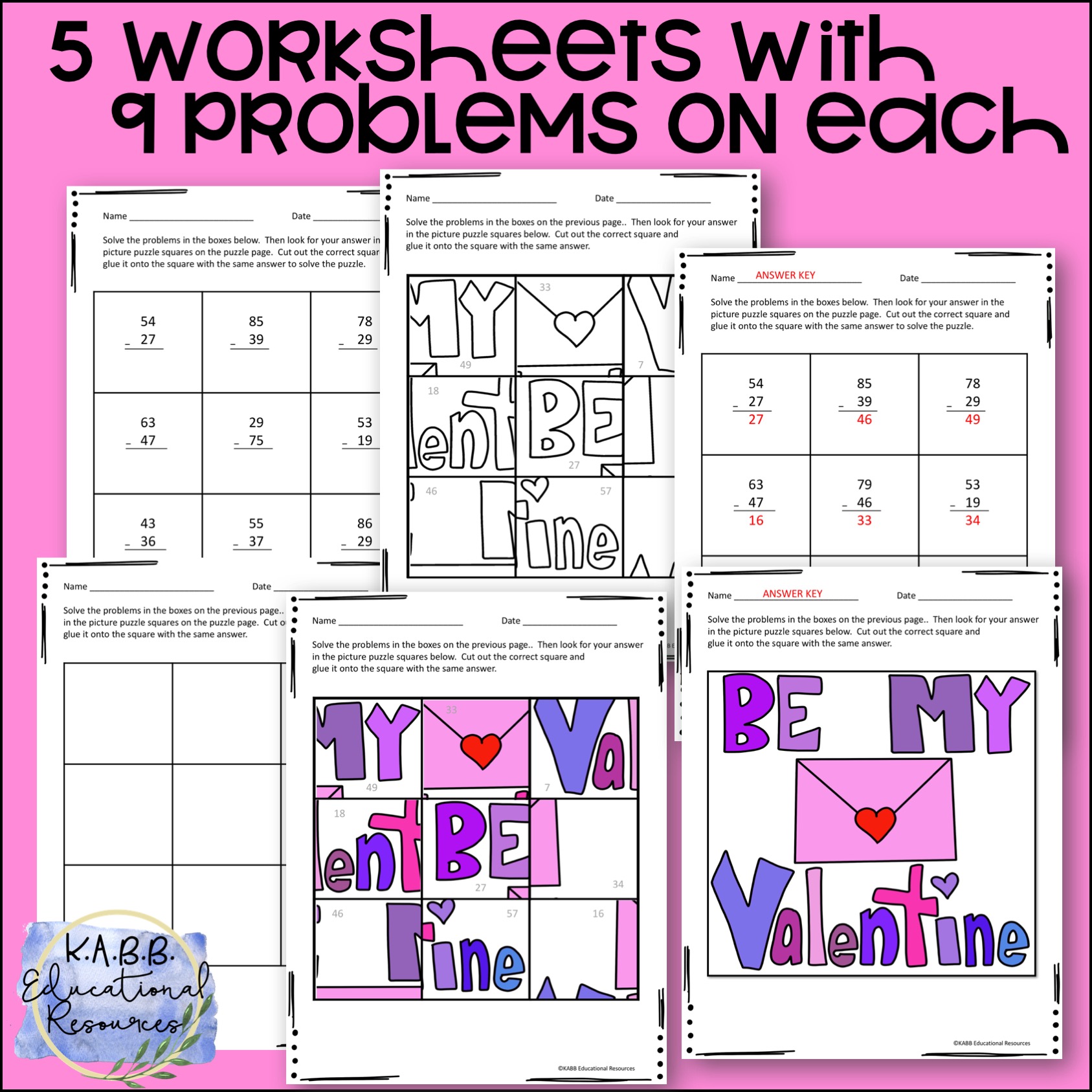 Subtraction with Regrouping Mystery Picture - Valentine Themed | Made ...