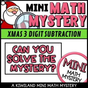 Christmas Mini Math Mystery Detective with 3 Digit Subtraction with ...