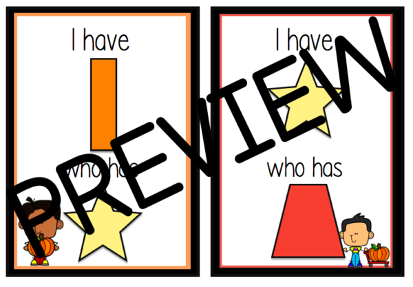 November 2D/3D Shapes I Have Who Has Game - Kindergarten, VPK, 1st ...