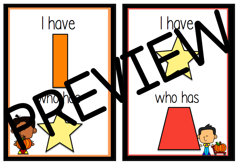 November 2D/3D Shapes I Have Who Has Game - Kindergarten, VPK, 1st ...