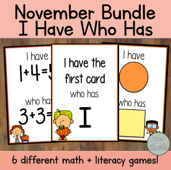 November + Fall I Have Who has Games Bundle - VPK, Kindergarten, 1st ...