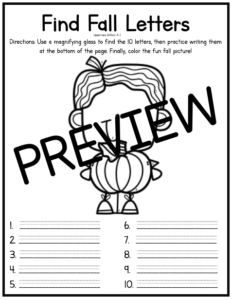 NO PREP November Letter Hunt Literacy Center - Kindergarten, VPK, 1st ...