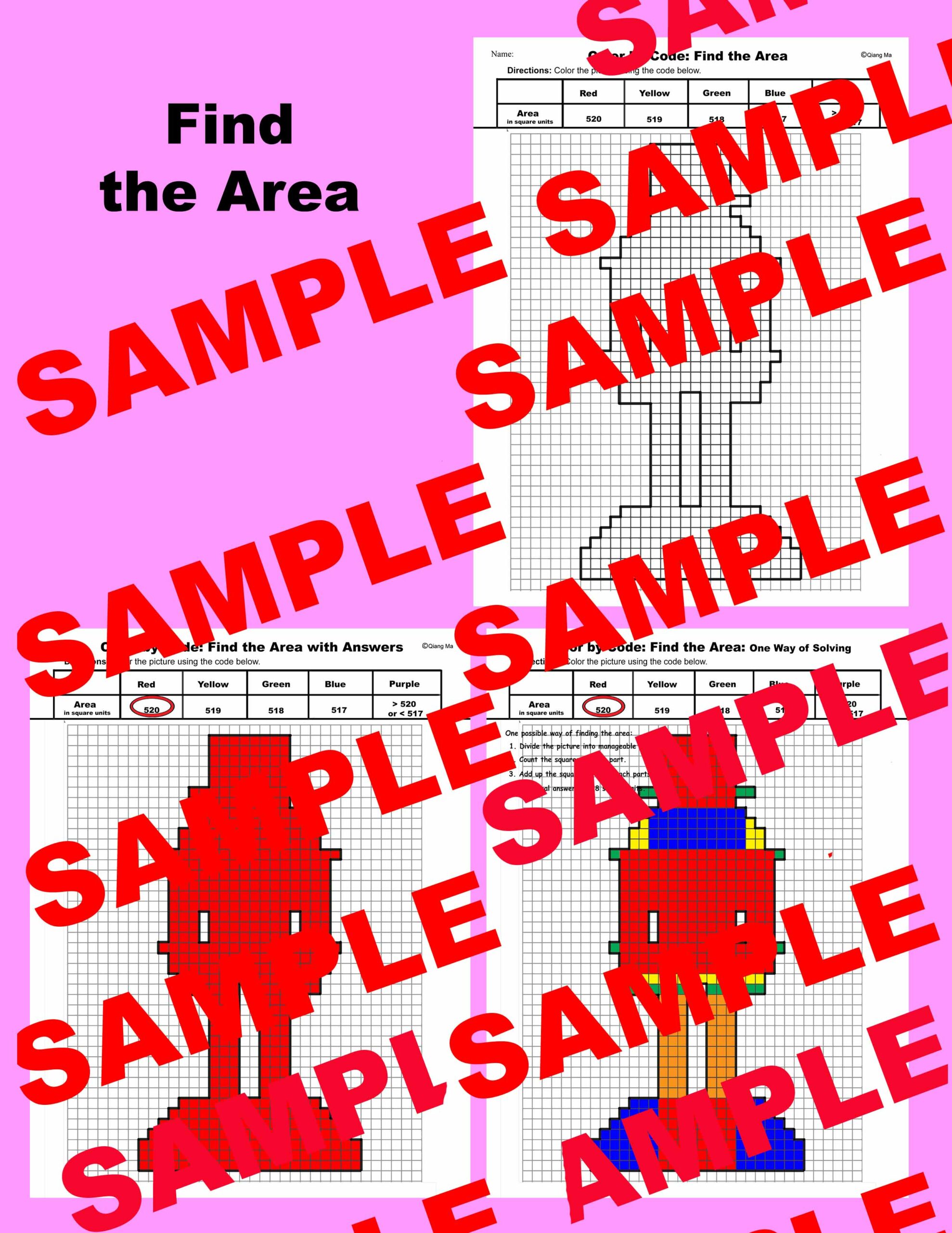 Christmas Color by Code: Area and Perimeter: Count Squares: Nutcracker ...