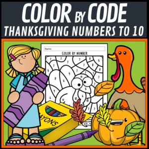 Thanksgiving Color by Number Code Numbers 1-5 and 6-10 | November Maths ...
