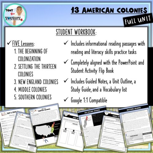 13 American Colonies Unit- Reading Passages, Research, Flip Book ...