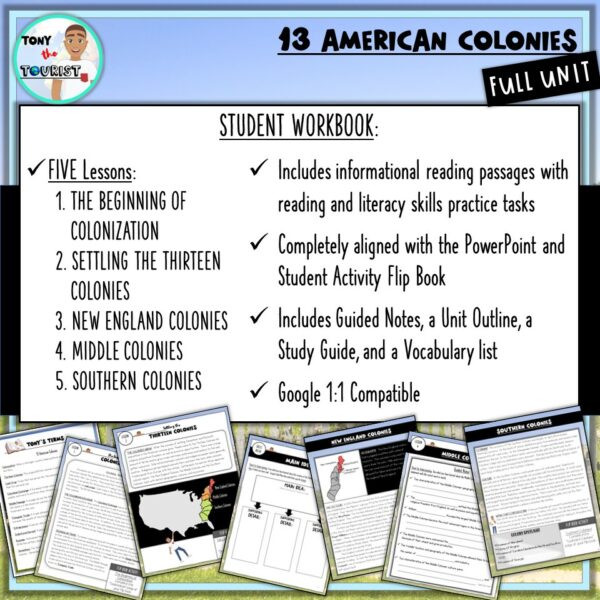 13 American Colonies Unit- Reading Passages, Research, Flip Book ...