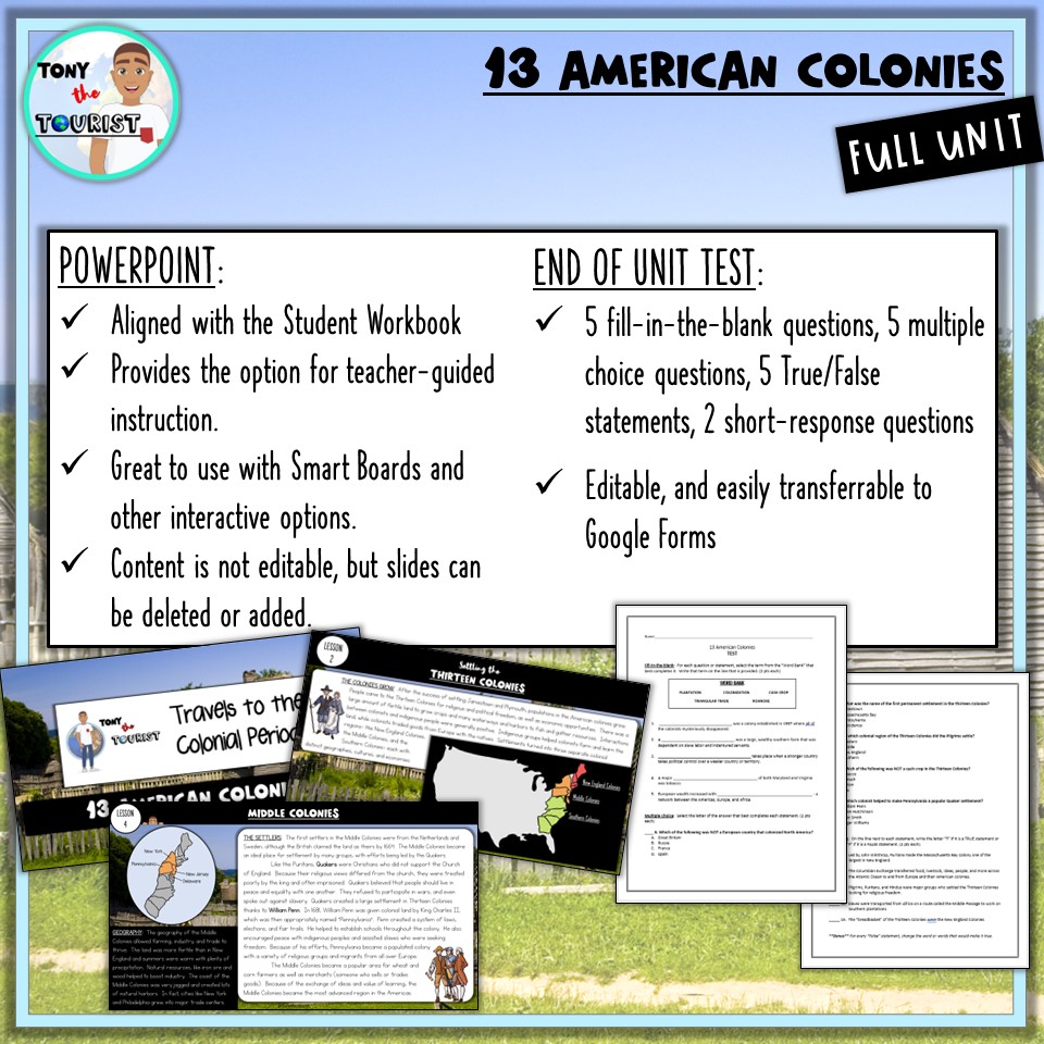 13 American Colonies Unit- Reading Passages, Research, Flip Book ...