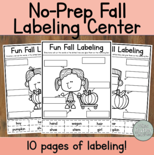 NO PREP November Labeling Center Printable Worksheet - Kindergarten VPK ...