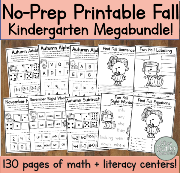 NO PREP November Printable Worksheets MEGABUNDLE! | Made By Teachers