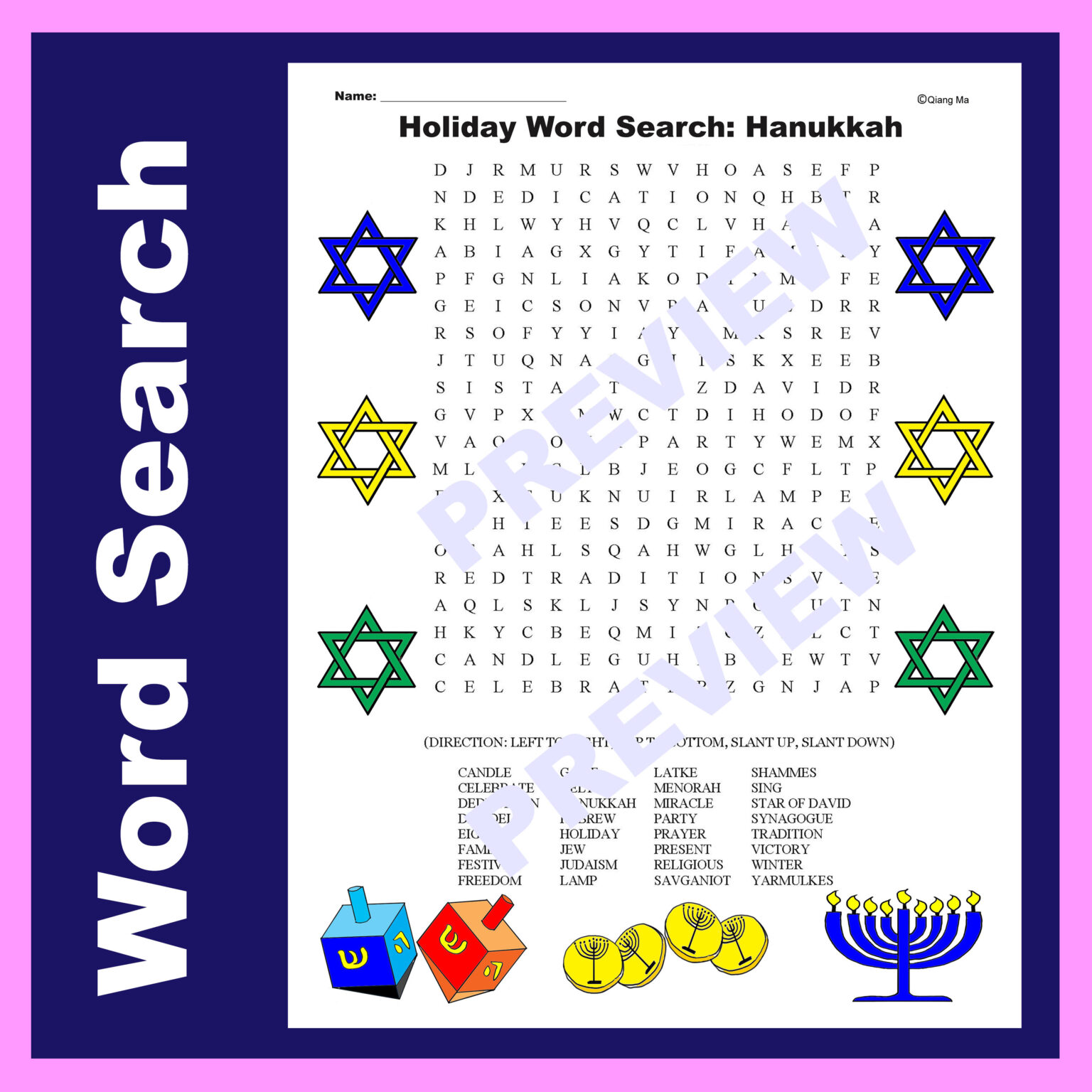 Holiday Word Search: Christmas/Hanukkah/Kwanzaa 3 in 1 Bundle - Made By ...