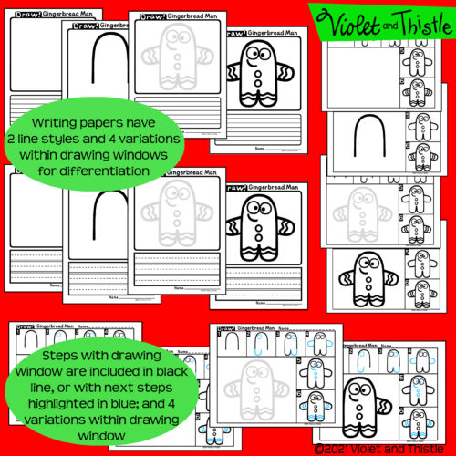 Directed Drawing DecemberChristmas Tree Gingerbread Winter How to Draw ...