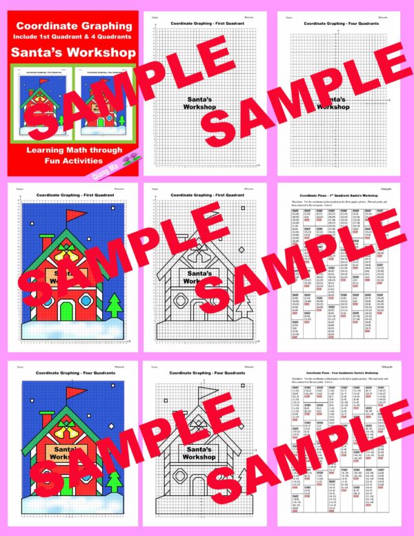 Christmas Coordinate Plane Graphing Picture: Santa's Workshop | Made By ...