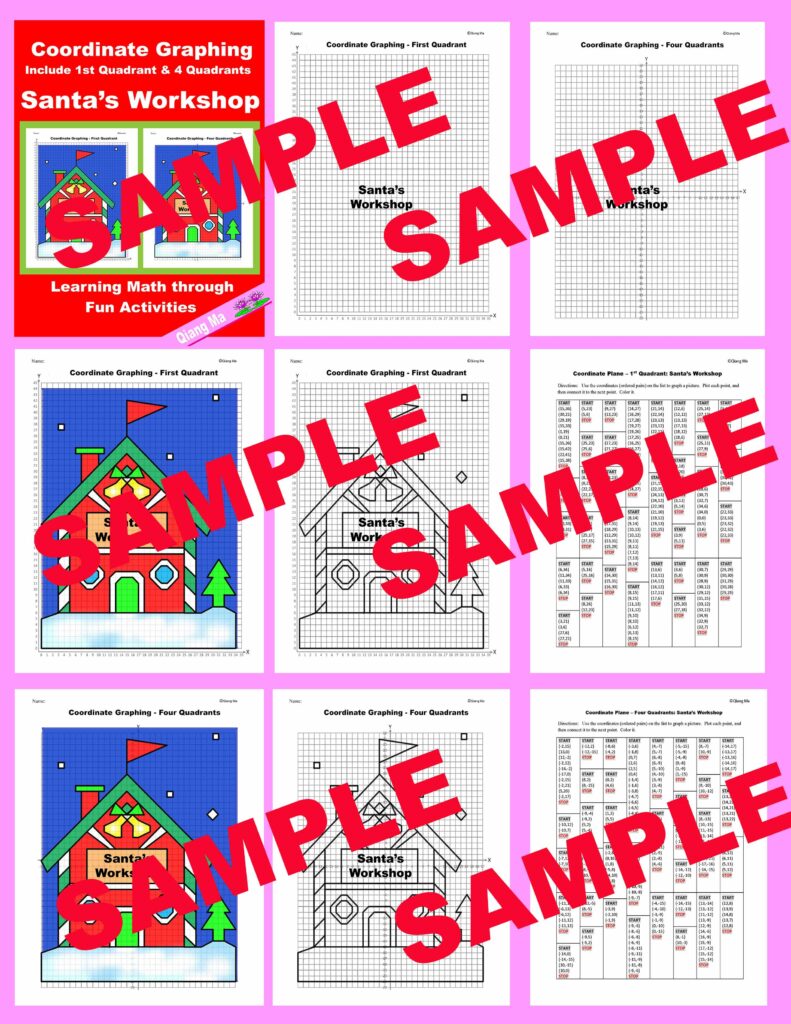 Christmas Coordinate Plane Graphing Picture: Santa's Workshop | Made By ...